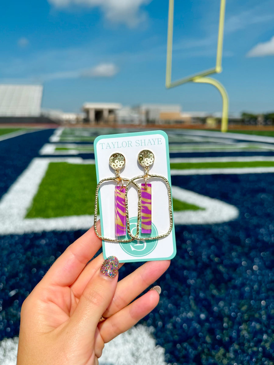 Tiger Stripe Stick Hoops – Taylor Shaye Designs