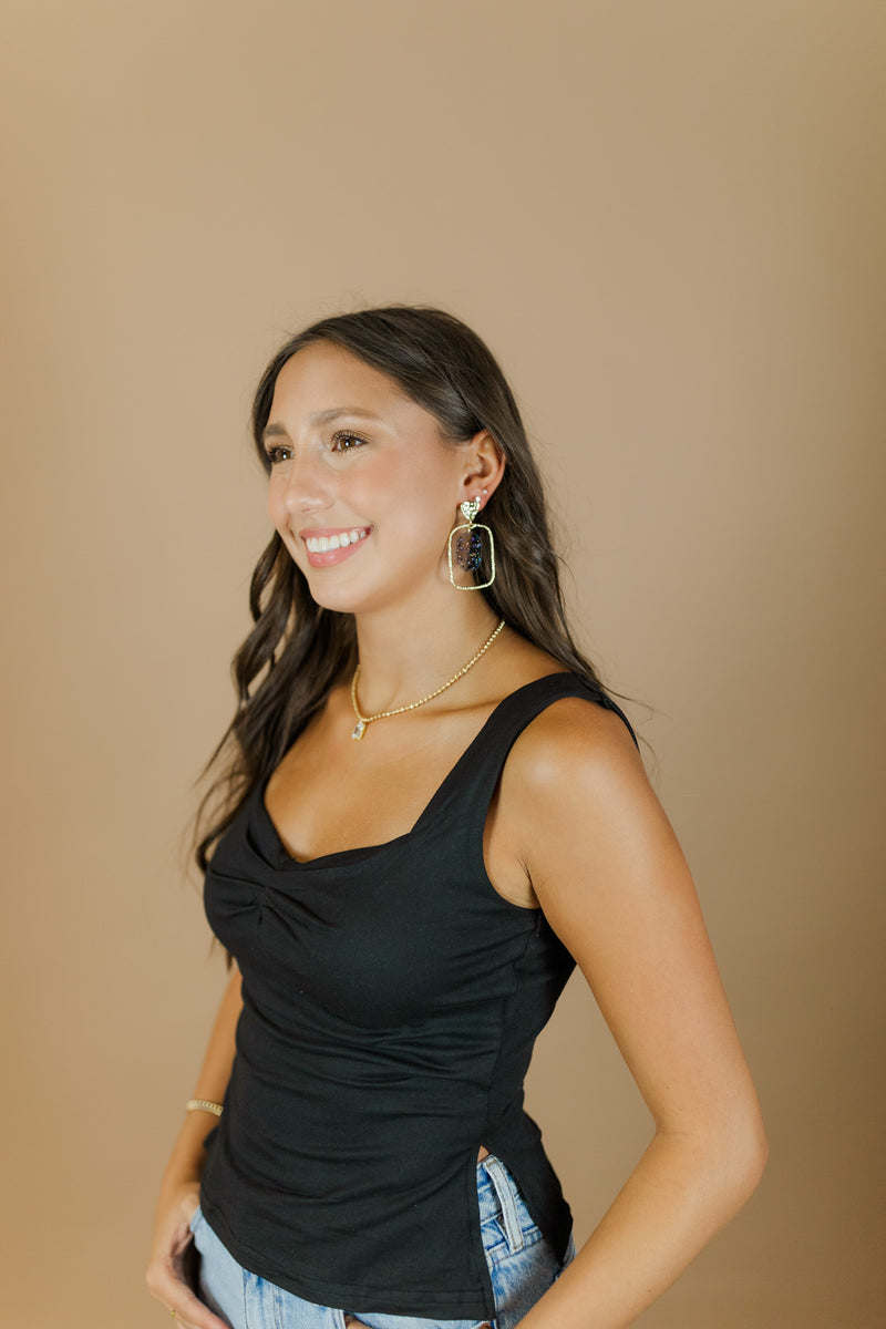 Celeste Flake Oval Hoops – Taylor Shaye Designs