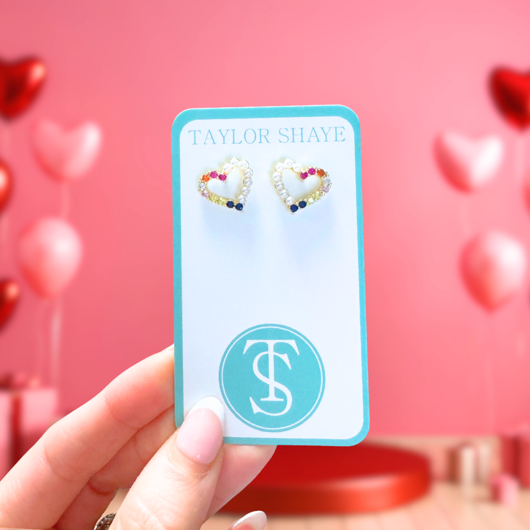 Rebecca Heart Stud – Taylor Shaye Designs