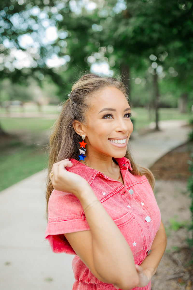 Red/Silver/Blue Mirror Triple Stars – Taylor Shaye Designs