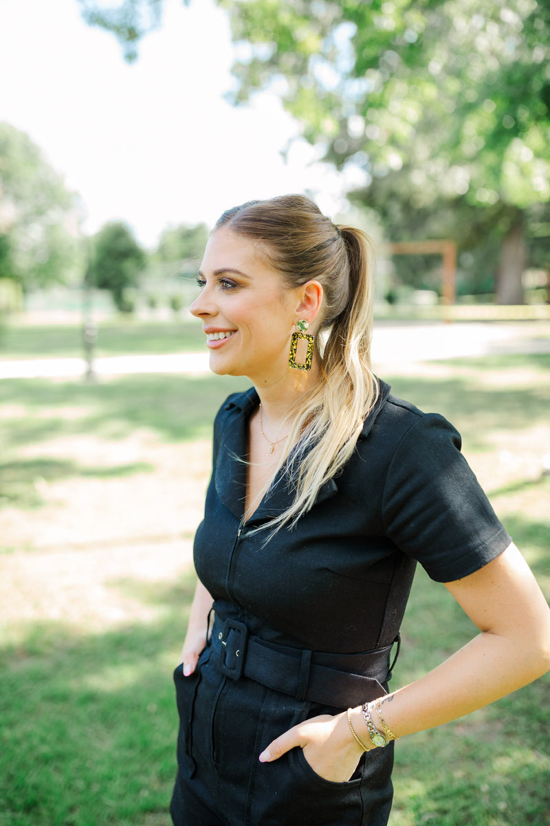 Black/Gold Confetti Rectangle Drops – Taylor Shaye Designs