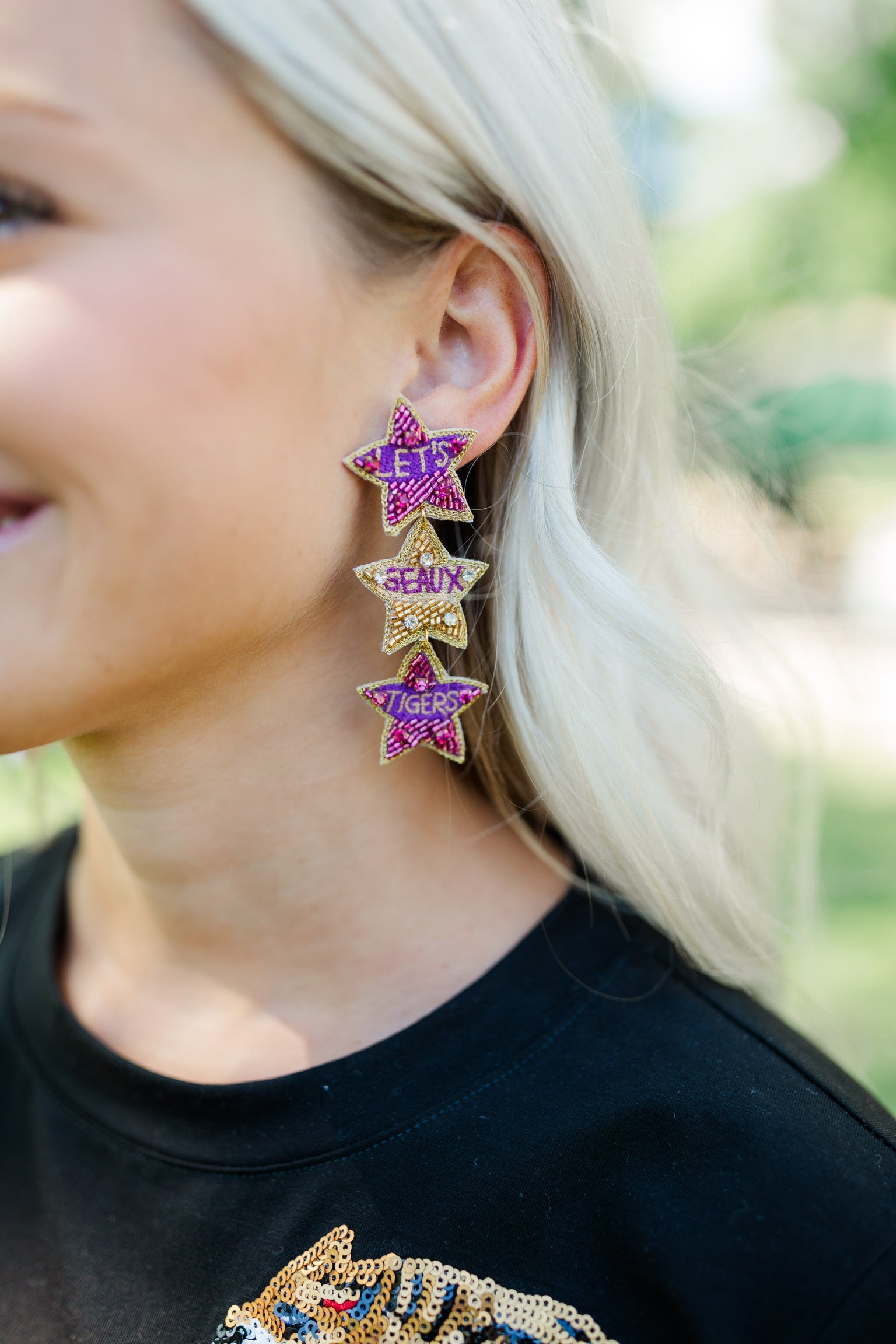 LSU Let's Geaux Tiger Triple Stars – Taylor Shaye Designs