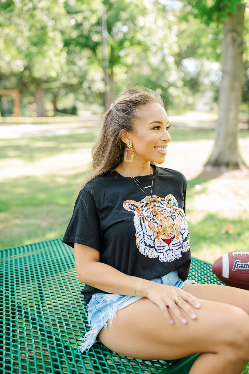 Purple/Gold Flake Rectangle Drops – Taylor Shaye Designs