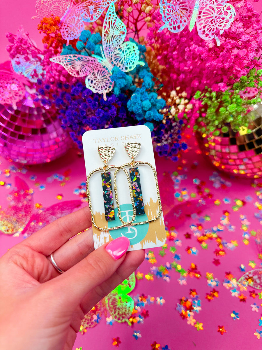 Midnight Flake Stick Hoops – Taylor Shaye Designs