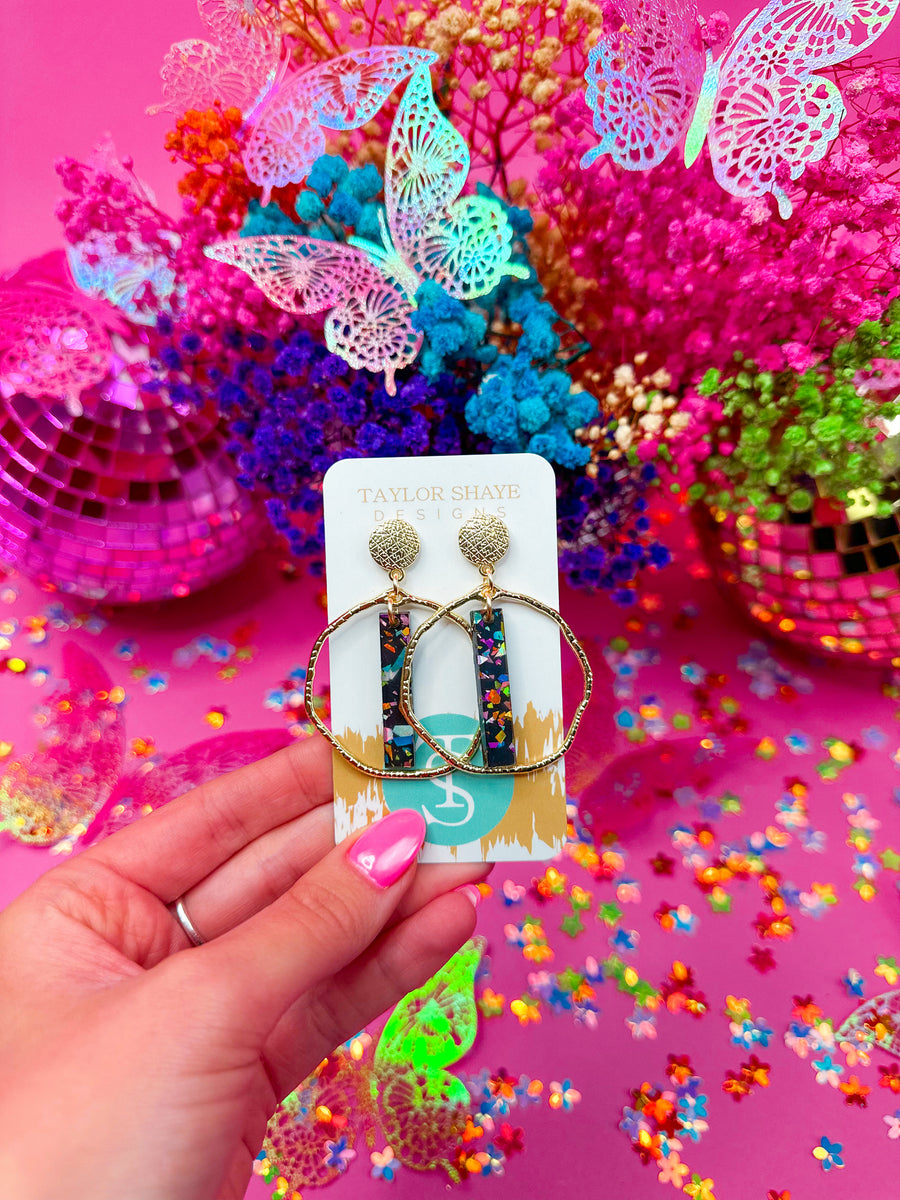 Midnight Flake Stick Hoops – Taylor Shaye Designs