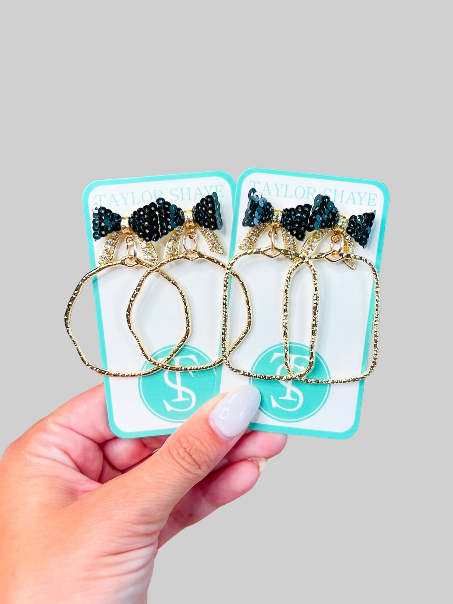 Black Bethany Bow Hoops – Taylor Shaye Designs
