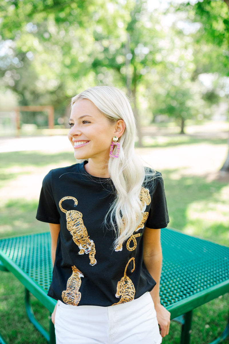 Tiger Stripe Rectangle Drops – Taylor Shaye Designs