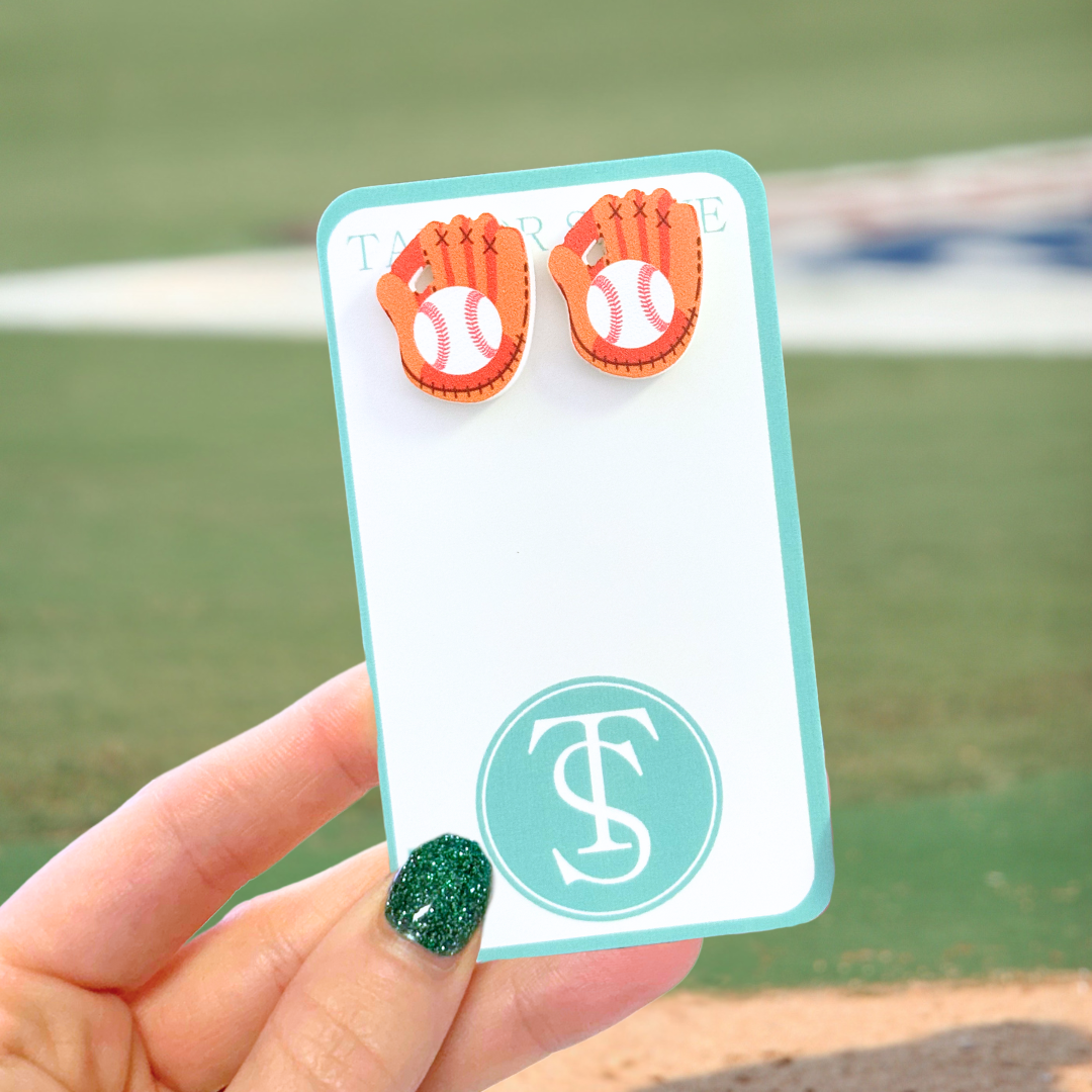 You're OUT Baseball Glove Studs – Taylor Shaye Designs