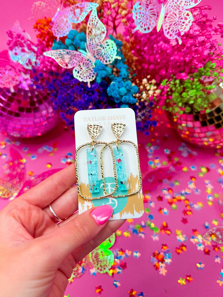 Blue McCall Stick Hoops – Taylor Shaye Designs