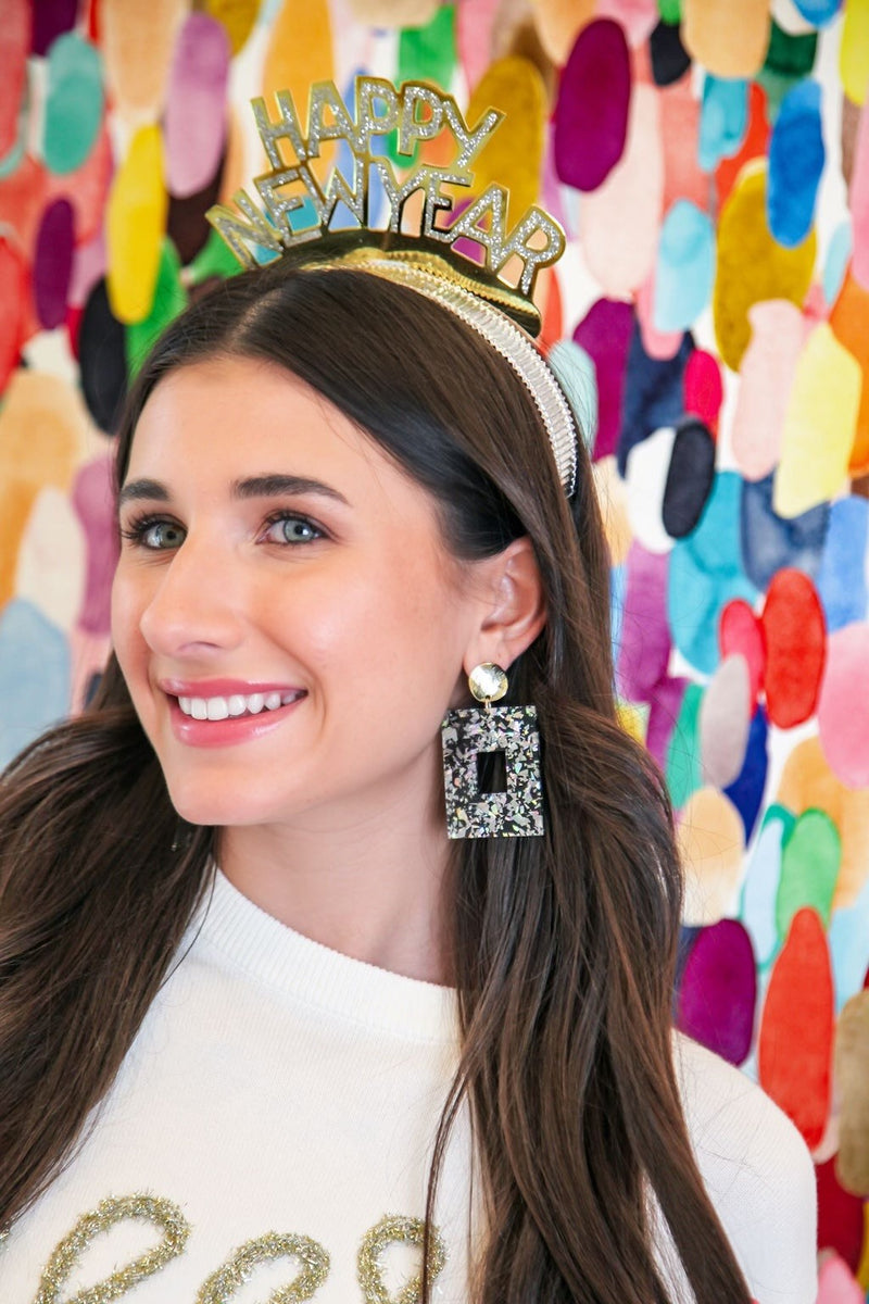 Black/Silver Flake Naomi Drops – Taylor Shaye Designs