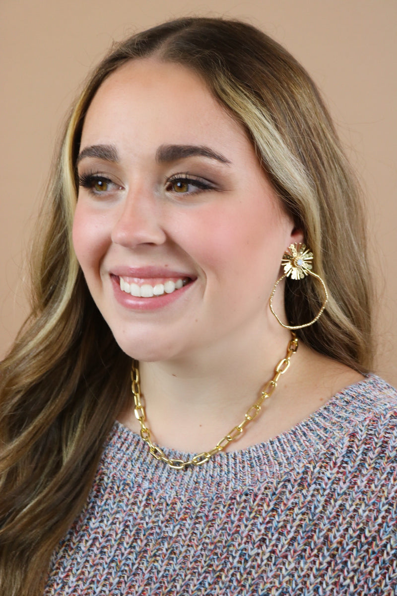 Gold Sequin Sunburst Hoops – Taylor Shaye Designs