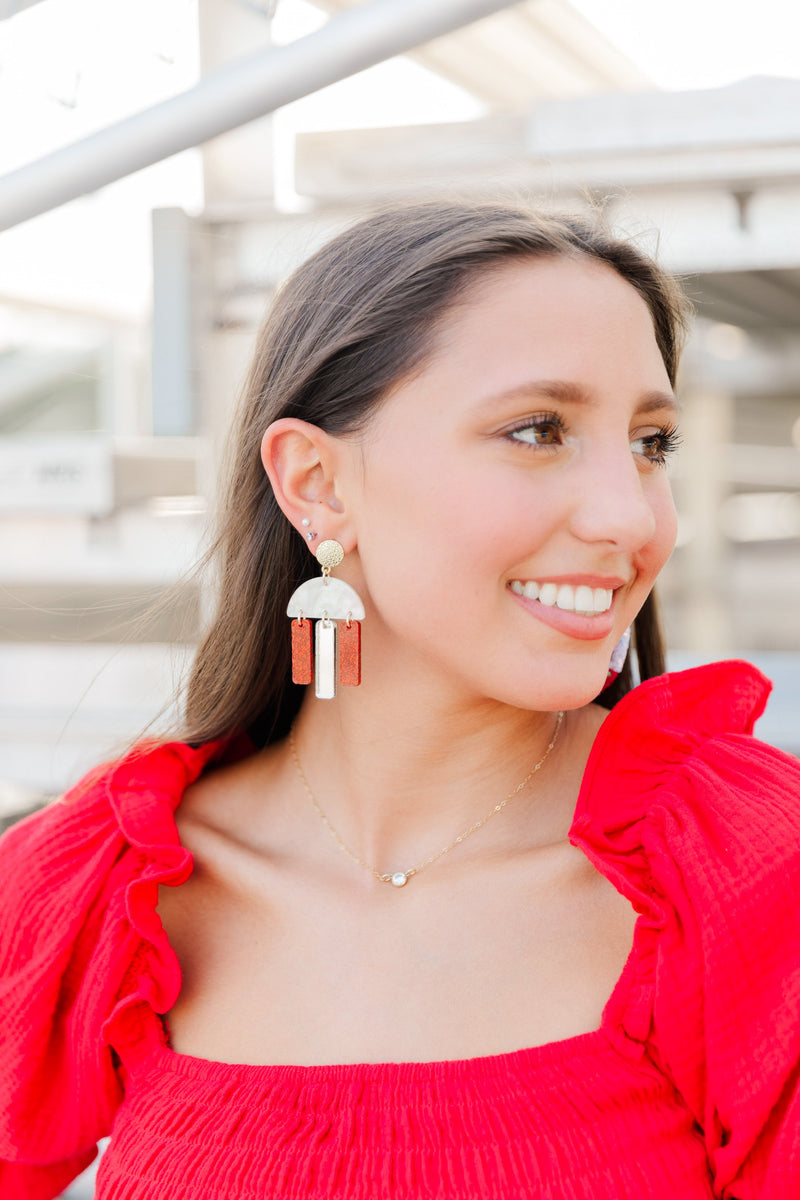 Red/Silver Huddle Drops – Taylor Shaye Designs