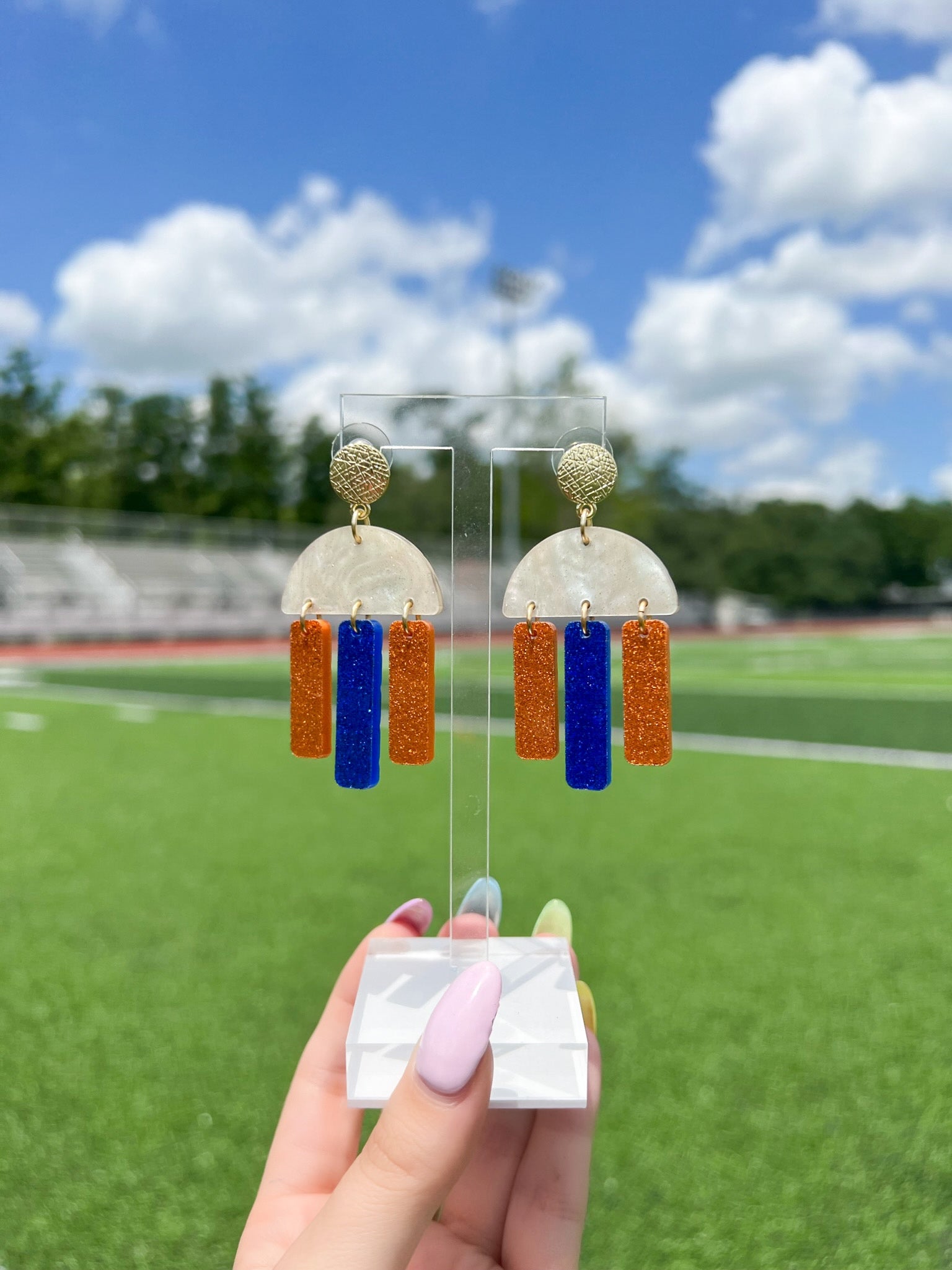 Orange/Blue Huddle Drops – Taylor Shaye Designs