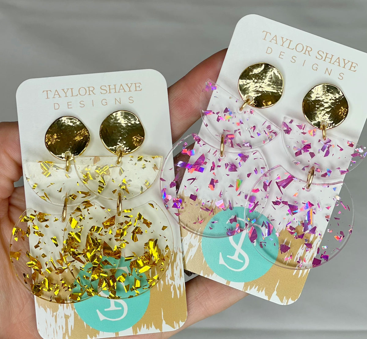 Double Flake Acrylic Oval Drops – Taylor Shaye Designs