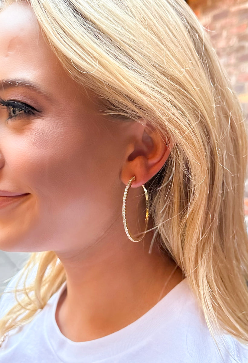 Marjorie CZ Hoops – Taylor Shaye Designs