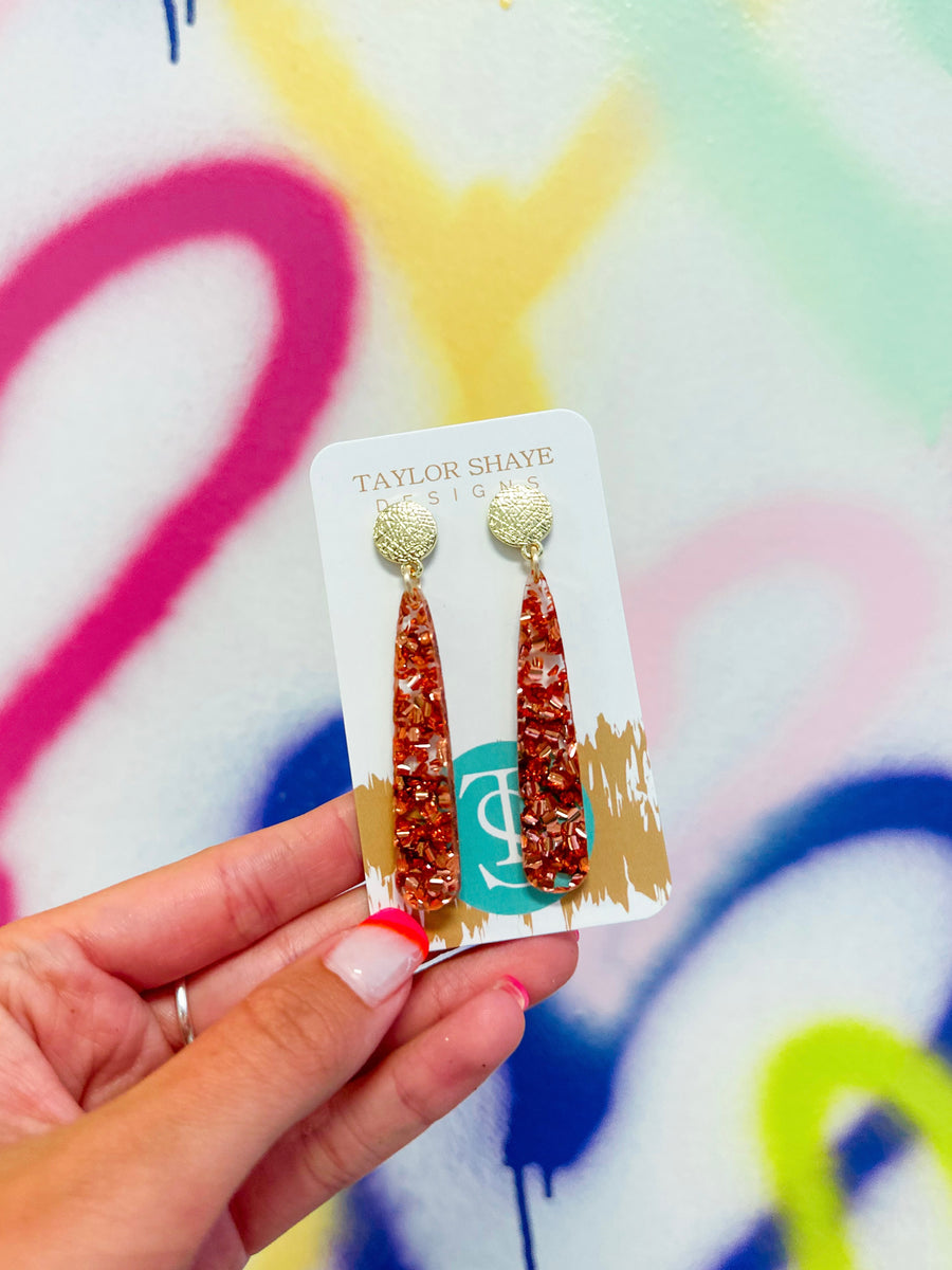 Copper Flake Kimmy Drops – Taylor Shaye Designs