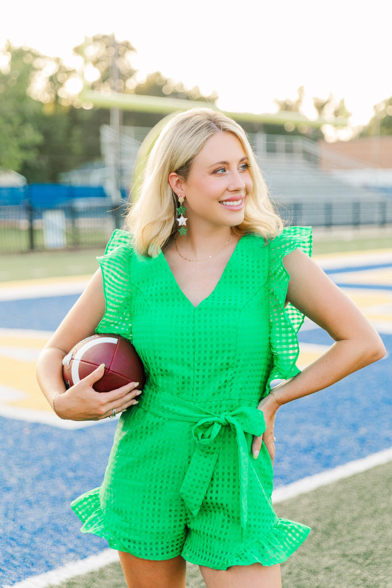 Green Glitter/Shimmer Triple Stars – Taylor Shaye Designs