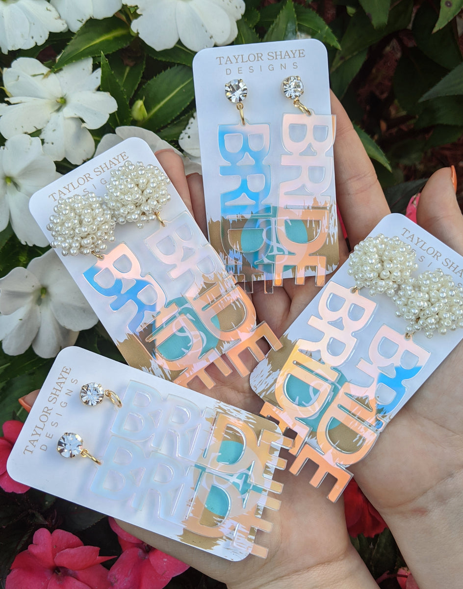 Iridescent Bride Earrings – Taylor Shaye Designs