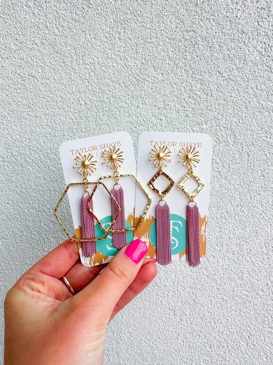 Pink Sally Chain Drops – Taylor Shaye Designs
